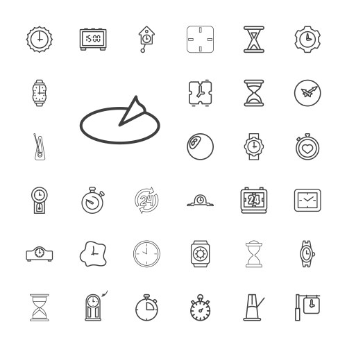 100 clock icons Royalty Free Vector Image - VectorStock