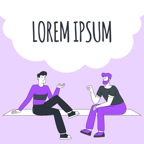 Conversation between two people cartoon Royalty Free Vector