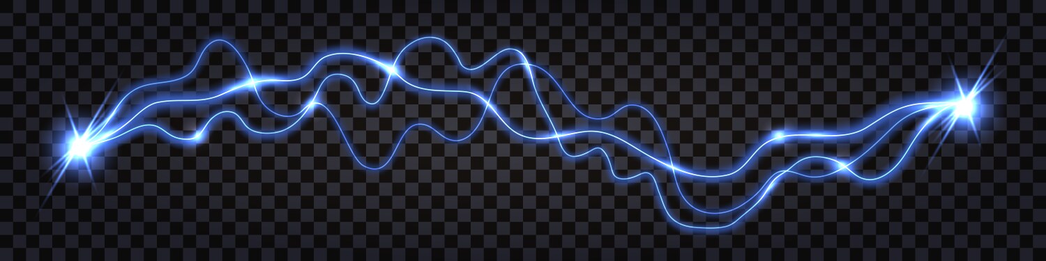 Electric discharge collision blue vs yellow Vector Image