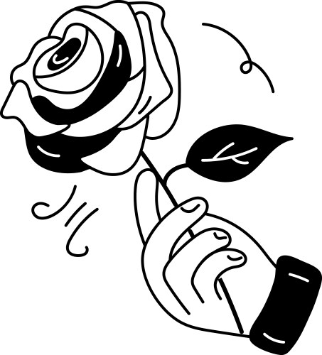 Giving rose Royalty Free Vector Image - VectorStock