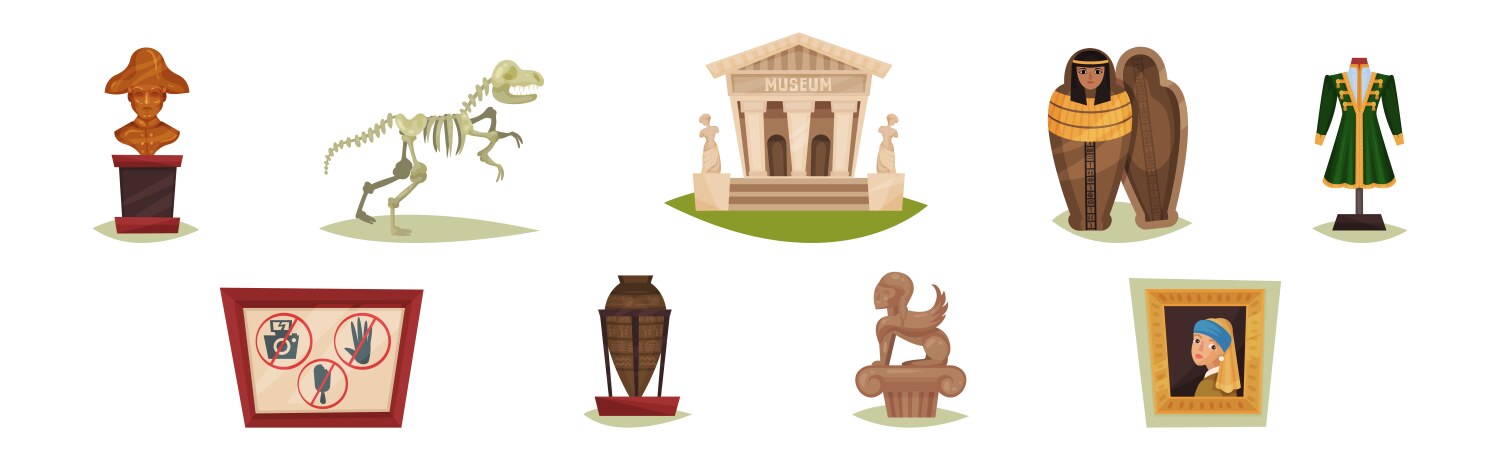 Museum ancient artifacts and archaeological Vector Image