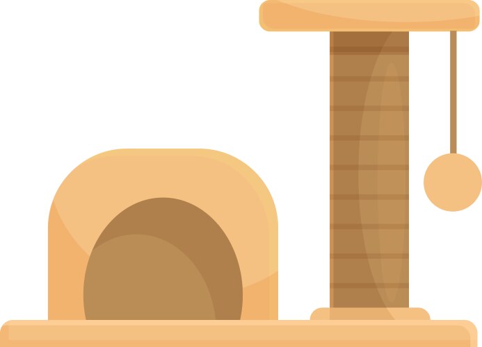 Play cat tower icon cartoon house pet Royalty Free Vector
