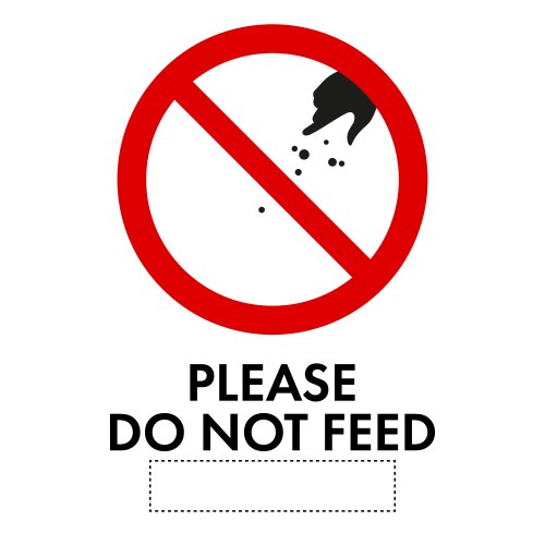 Do not eat prohibition sign printable Royalty Free Vector
