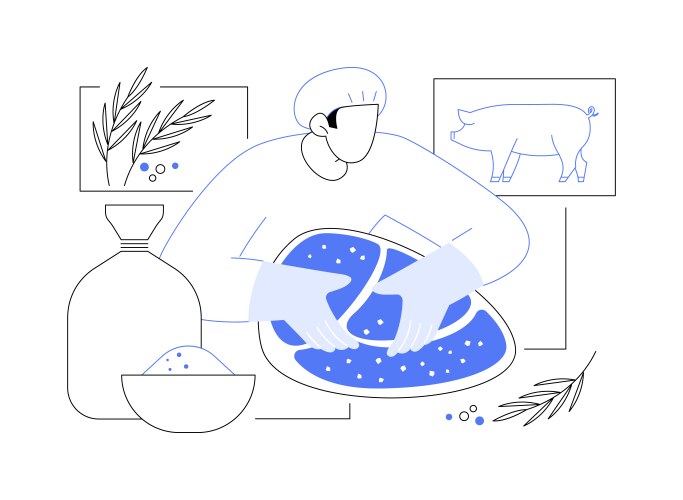 Salt curing abstract concept Royalty Free Vector Image