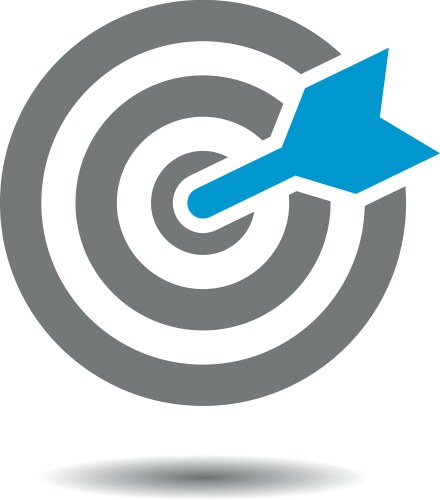 Flat icon design target with arrow goal achieve Vector Image