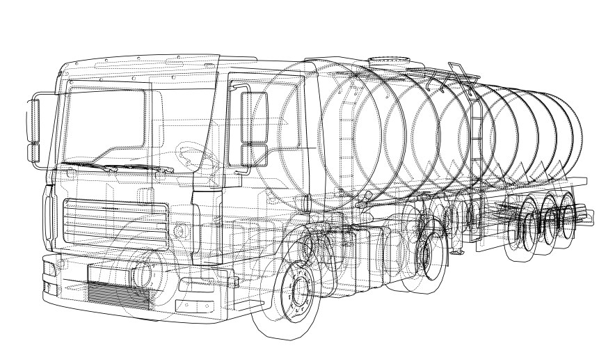 Tank truck front view petrol transport Royalty Free Vector