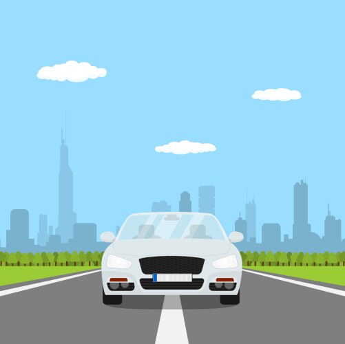 With a suv passing impassable Royalty Free Vector Image