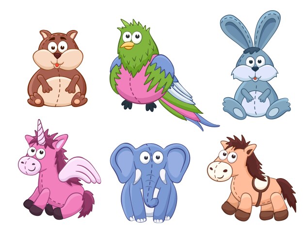 Wild animal cartoon collection set Royalty Free Vector Image