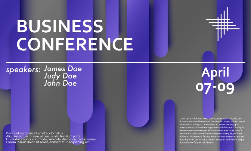 Conference announcement design template Royalty Free Vector