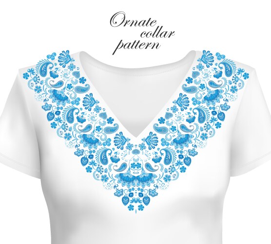 Design for collar t-shirts and blouses Royalty Free Vector