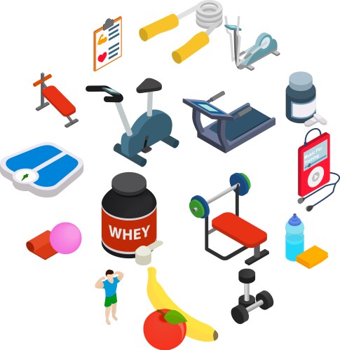 Gym icons set Royalty Free Vector Image - VectorStock