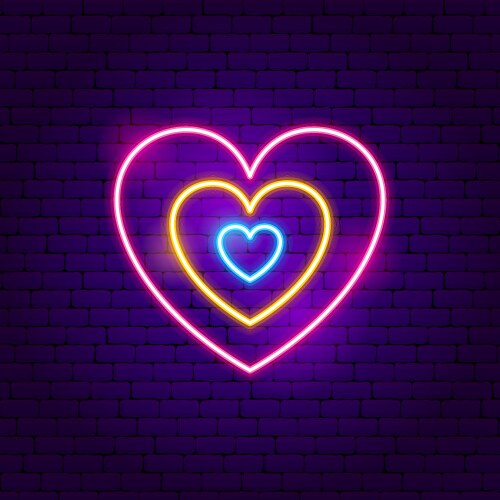 Heart neon sign Royalty Free Vector Image - VectorStock
