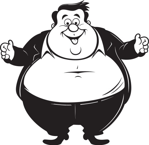 Rotund representation badge design chubby Vector Image