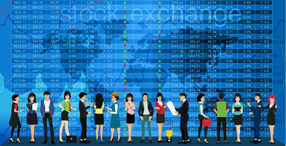 Stock exchange board background market index Vector Image