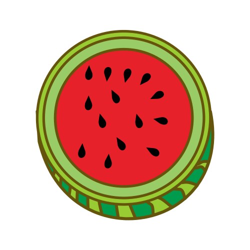 Watermelon fruit template flat Royalty Free Vector Image