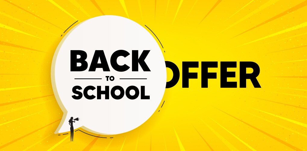 Back to school tag education offer chat speech Vector Image