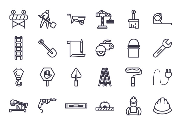 Construction barrier icon line style Royalty Free Vector