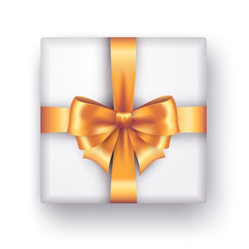 Blue Gift Box Pink Bow Ribbon And Yellow Daisy Vector Image