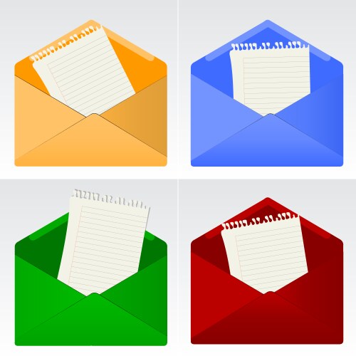 Realistic black envelope mockups Royalty Free Vector Image