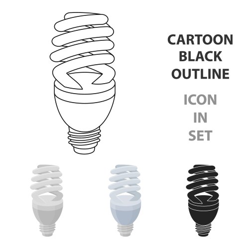 Ecological fluorescent lamp icon in cartoon style Vector Image