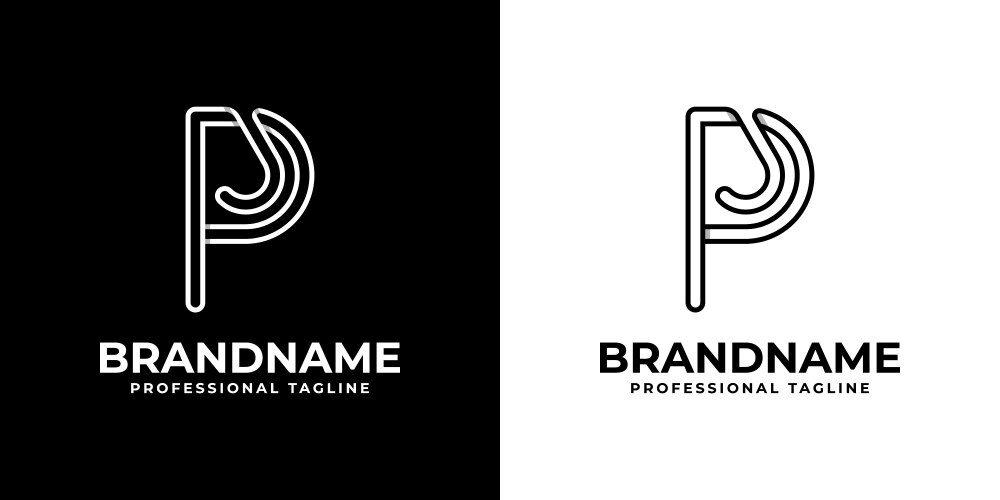 Letters pj line monogram logo suitable Royalty Free Vector