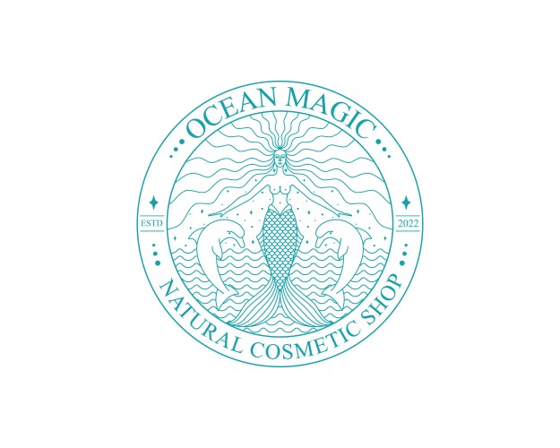 Mermaid logo brand template Royalty Free Vector Image