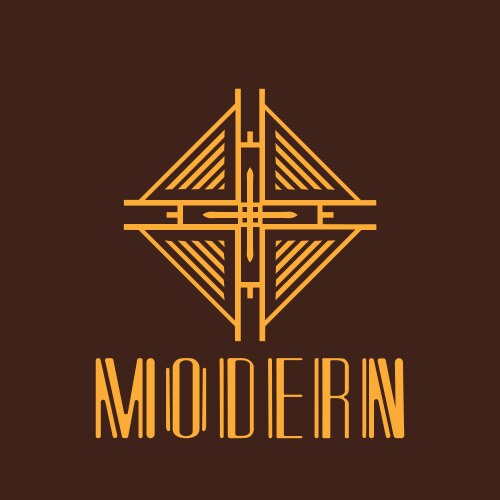 Modern art deco logo Royalty Free Vector Image