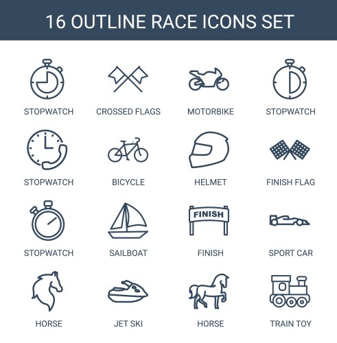 12 race icons Royalty Free Vector Image - VectorStock