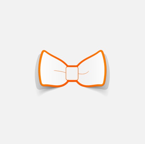 Realistic paper sticker bow Royalty Free Vector Image