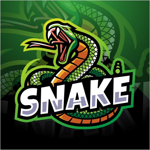 Green viper snake mascot logo design Royalty Free Vector