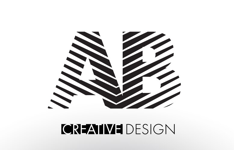 Ab a b brushed letter logo design with creative Vector Image