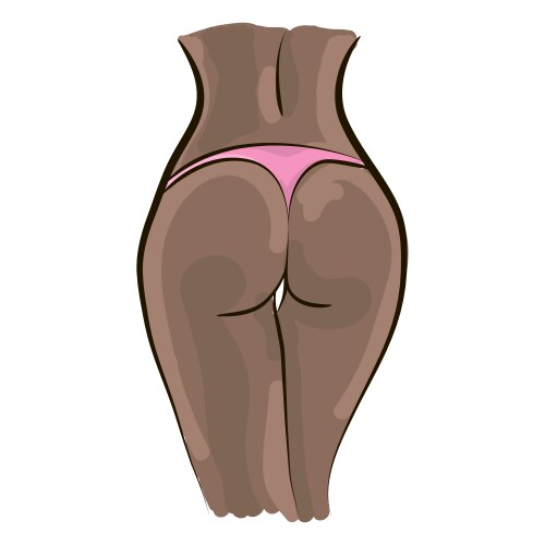 Cartoon happy donkey showing ass Royalty Free Vector Image