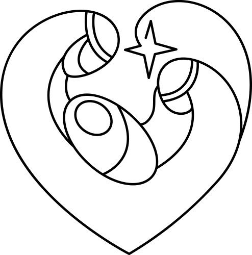 Holy family line drawing Vector Images & Graphics for Commercial Use ...