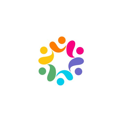 Circle colored group unity logo Royalty Free Vector Image