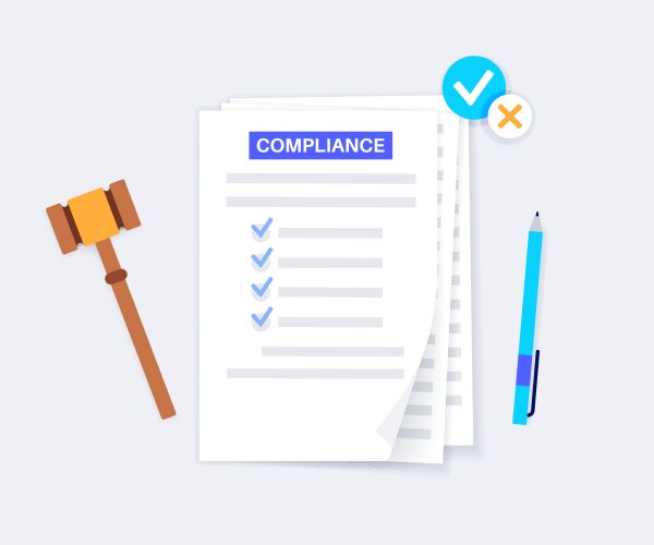 Compliance document checklist Royalty Free Vector Image