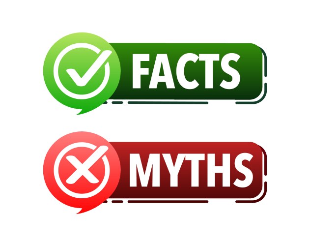Facts vs myths fact-checking check mark fake Vector Image