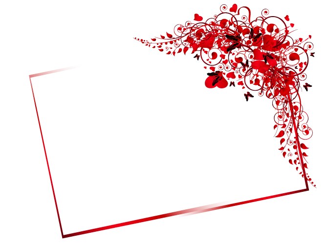 Love card with floral heart Royalty Free Vector Image