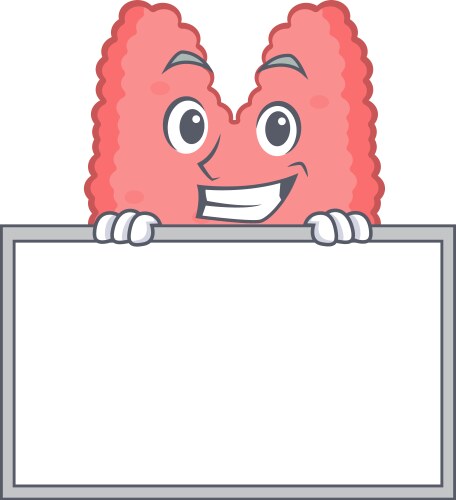 Cartoon design thyroid showing funny face Vector Image