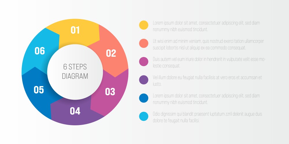 6step process modern infographic diagram graph Vector Image