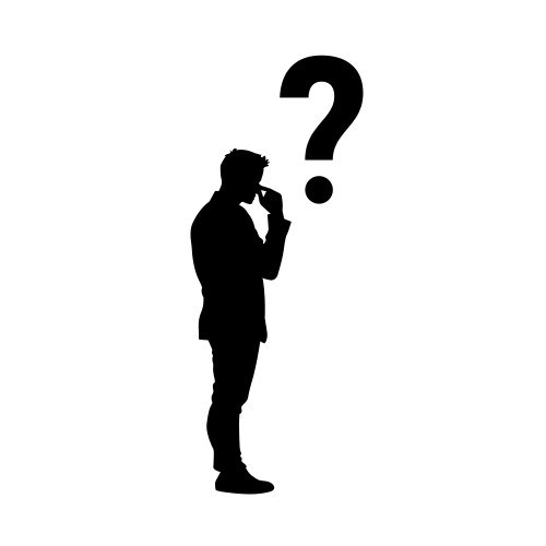 Man with question mark Royalty Free Vector Image