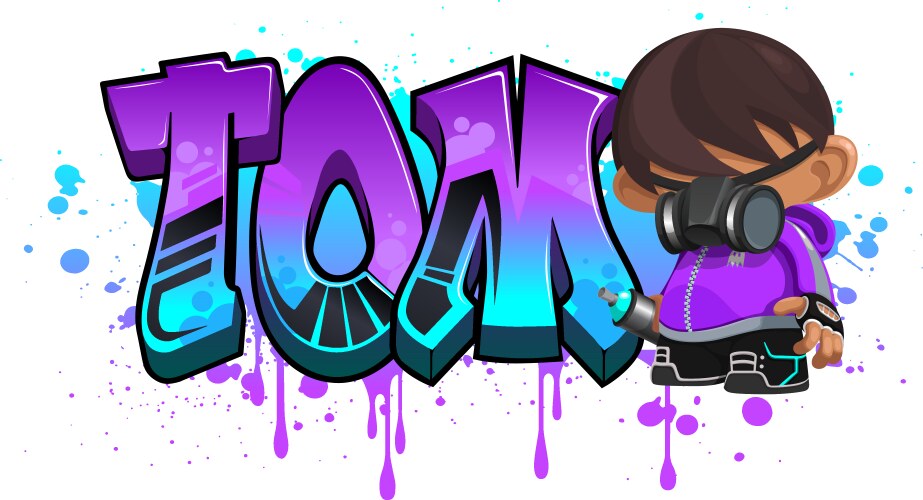 Lucas graffiti name design Royalty Free Vector Image