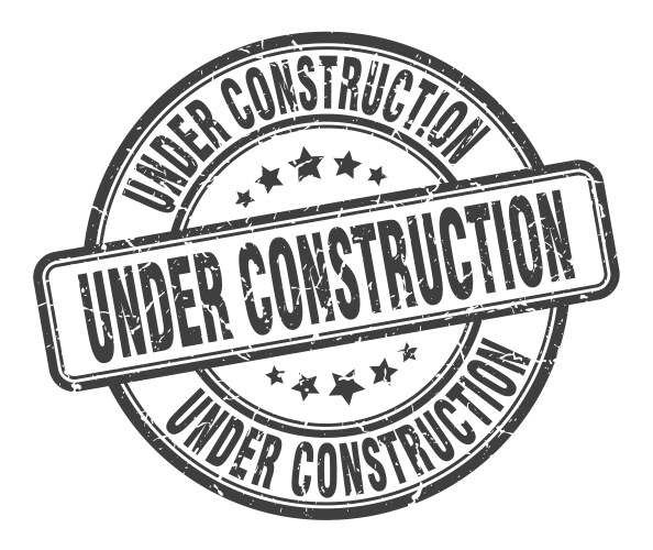 Under construction stamp label Royalty Free Vector Image