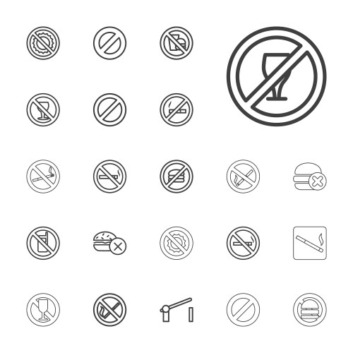 22 forbidden icons Royalty Free Vector Image - VectorStock