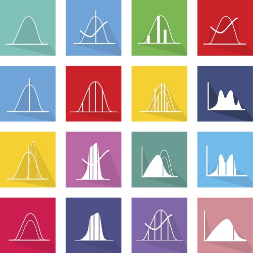 Normal distribution chart or gaussian bell curve Vector Image