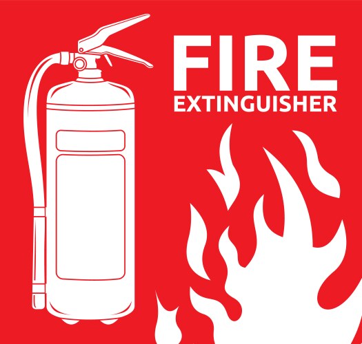 Fire extinguisher sign Royalty Free Vector Image