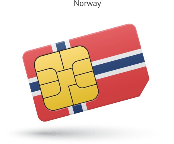 Aruba mobile phone sim card with flag Royalty Free Vector