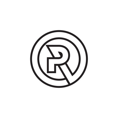 R circle letter lines logo design Royalty Free Vector Image