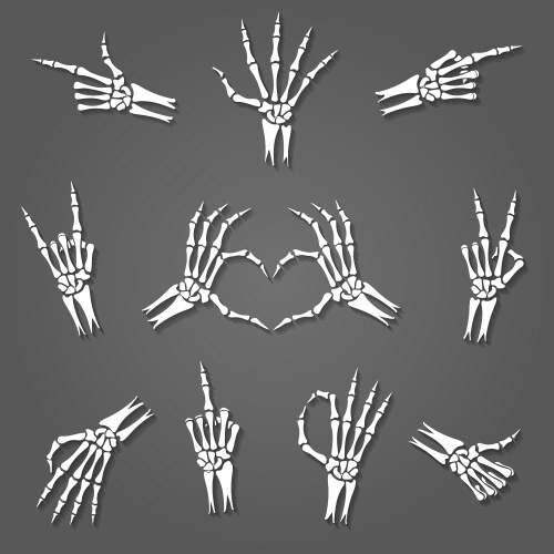 Skeleton hand with four aces Royalty Free Vector Image