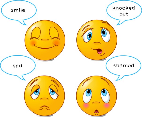 Big smile emoticon with thumbs up Royalty Free Vector Image