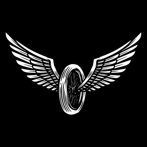 Motorcycle wheel with wings Royalty Free Vector Image